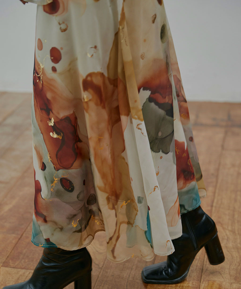 Ameri VINTAGE（アメリヴィンテージ） 【Mサイズ】UNDRESSED AMELIA INK ART DRESSShareris | 特別な”時”のためのレンタルサイト